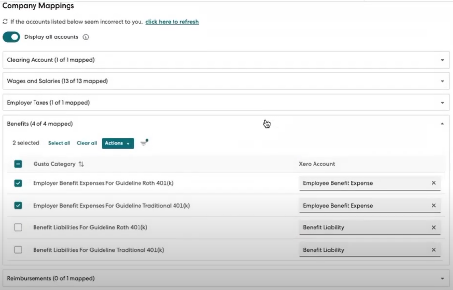 Account and Payment Mapping — Xero Developer