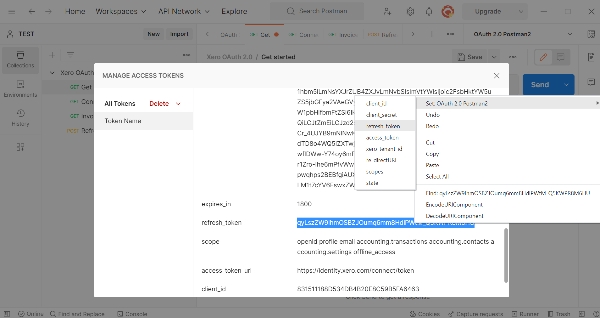 Postman – OAuth 2.0 — Xero Developer