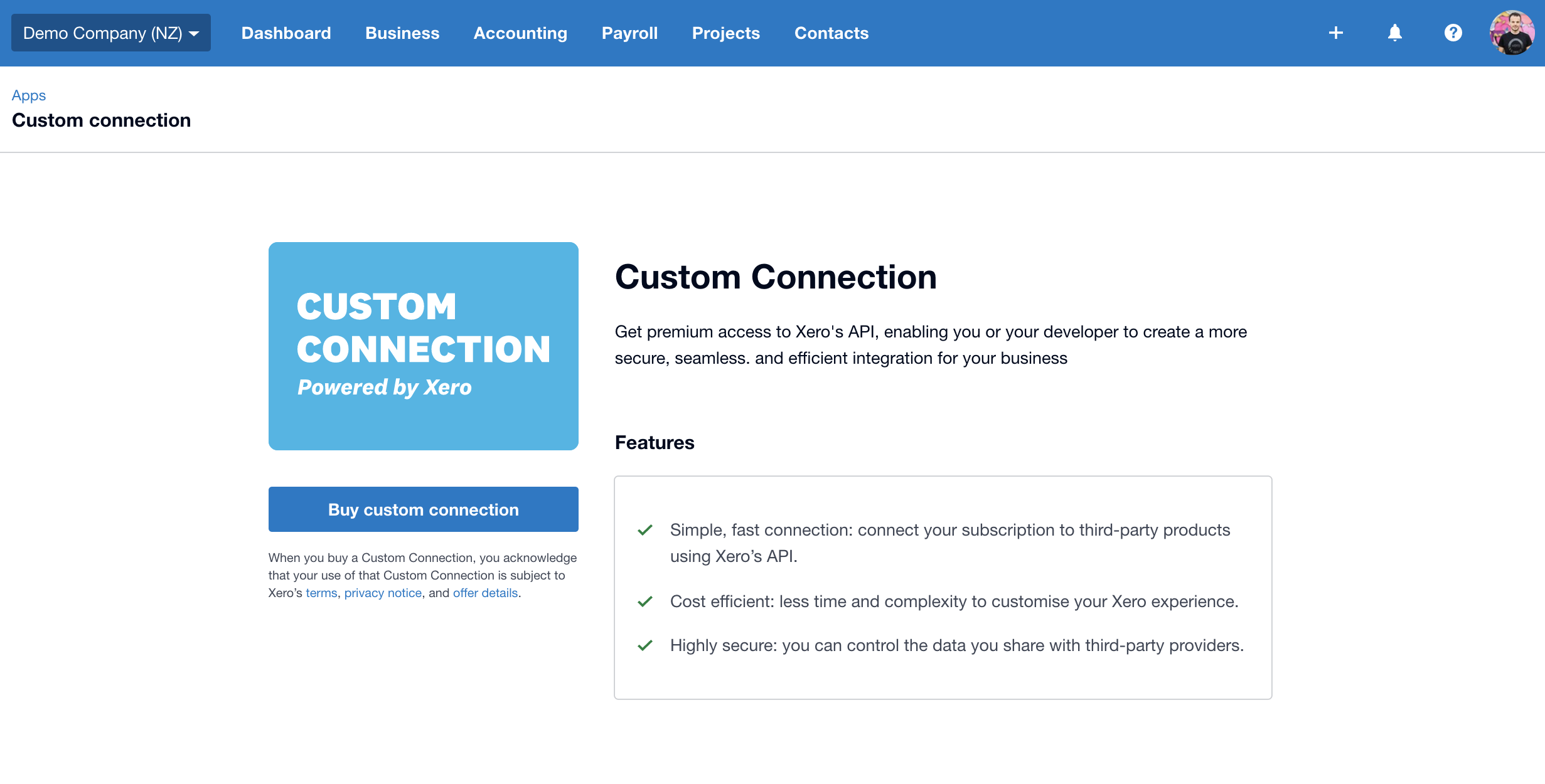 Custom Connections — Xero Developer
