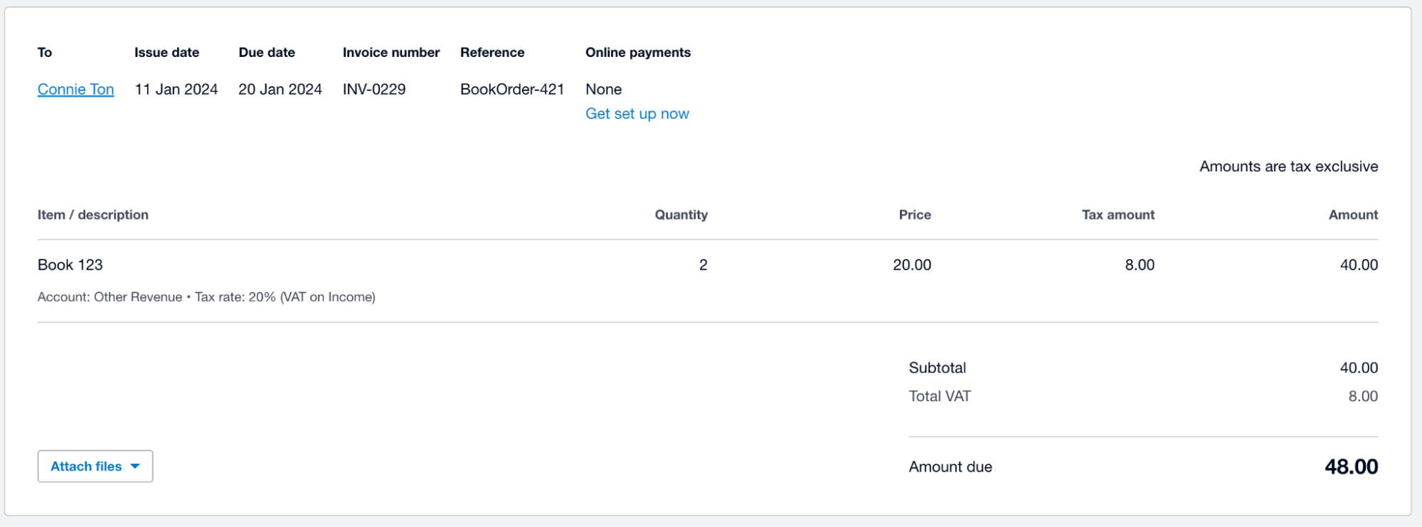 Items Mapping — Xero Developer