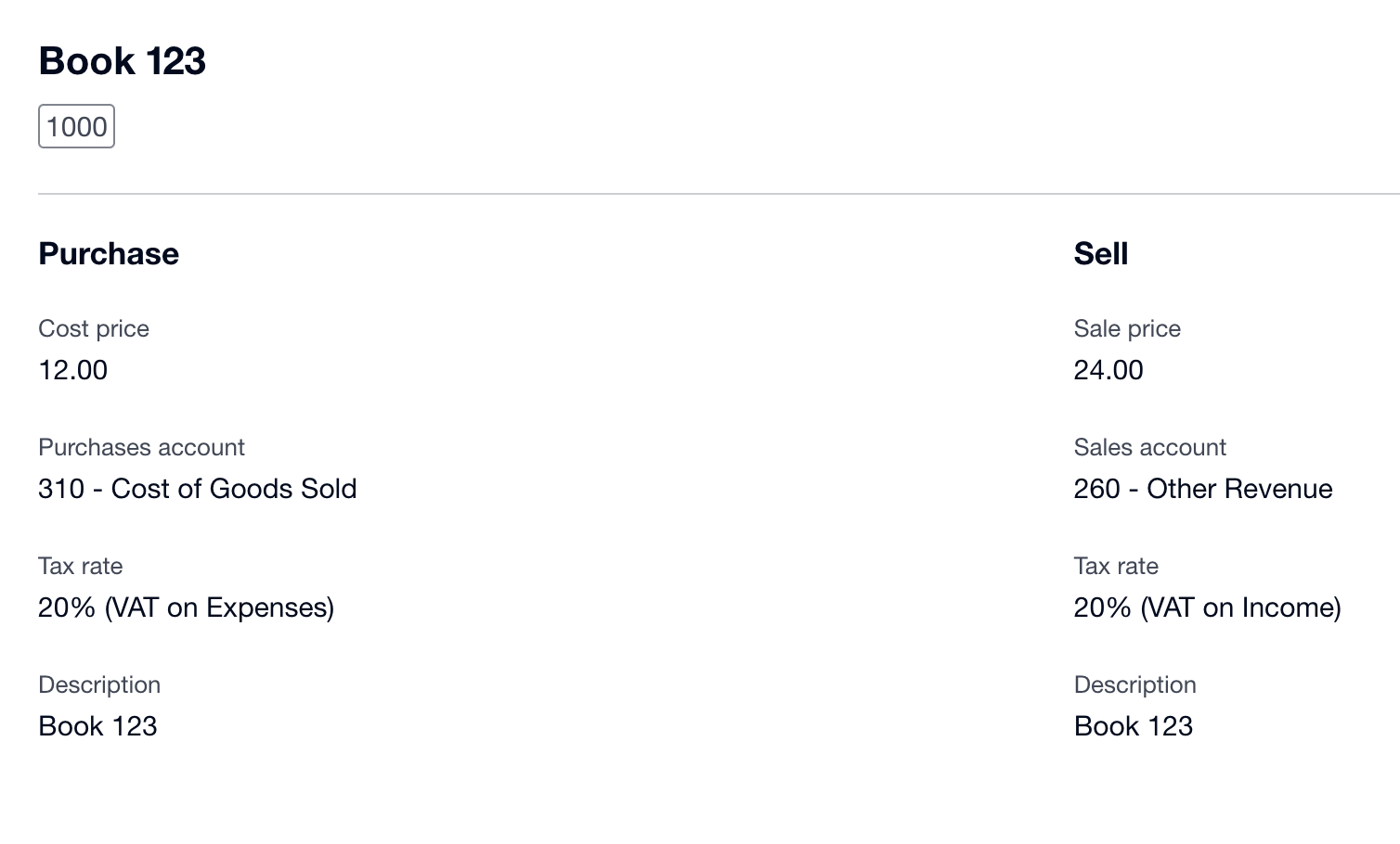 Items Mapping — Xero Developer